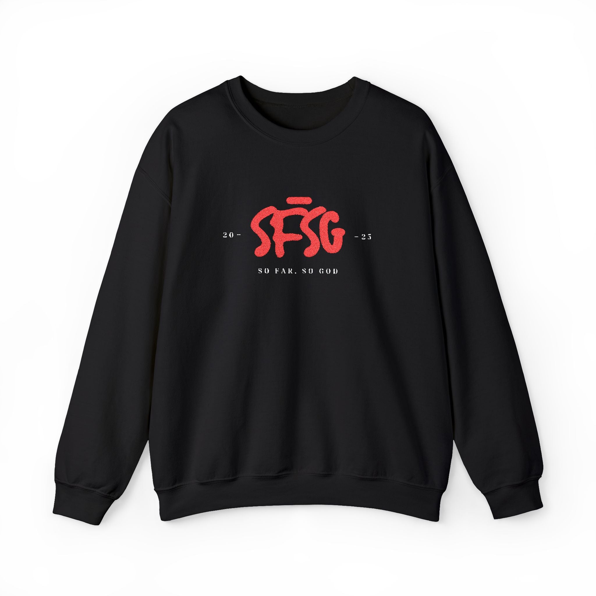 SFSG Unisex Sweatshirt: LOGO RED CLASSIC (Embroidery) – So Far, So God